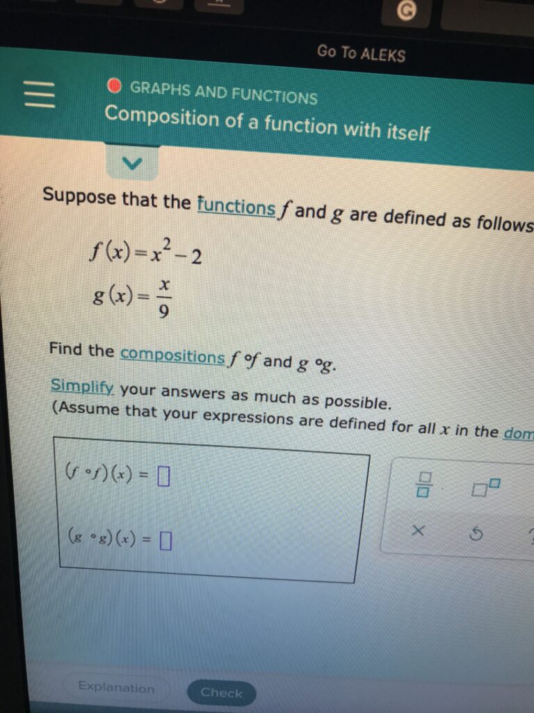 Suppose That The Functions F And G Are Defined As Follows.